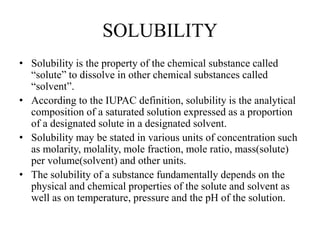 Solubility analysis | PPTX