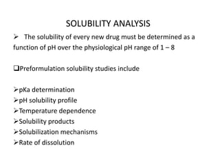 Solubility analysis | PPTX