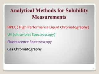 Solubility and its determination | PPTX