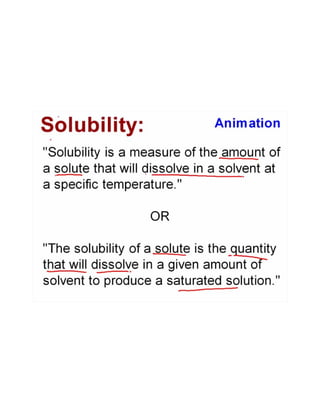 Solubility and its factors | PDF