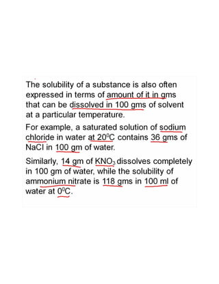 Solubility and its factors | PDF