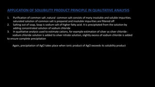 Solubility and solubility product | PPTX