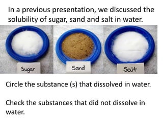 Solubility (a physical property) (Teach) | PPTX
