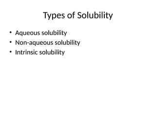 Comprehensive Overview of Solubility in Pharmaceutics: Principles and ...