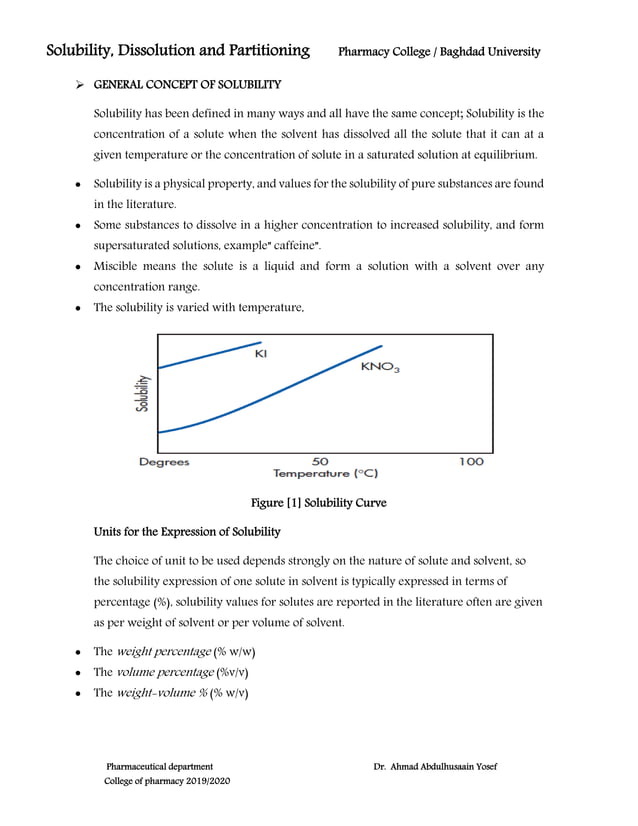 Solubility,dissolution and partitioning 11th April 2020 | PDF ...