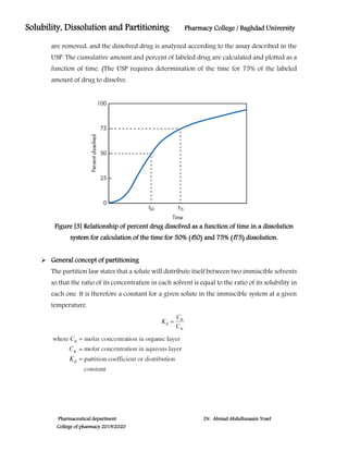 Solubility,dissolution and partitioning 11th April 2020 | PDF