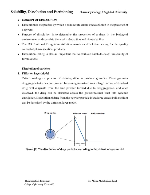 Solubility,dissolution and partitioning 11th April 2020 | PDF | Chemistry | Science