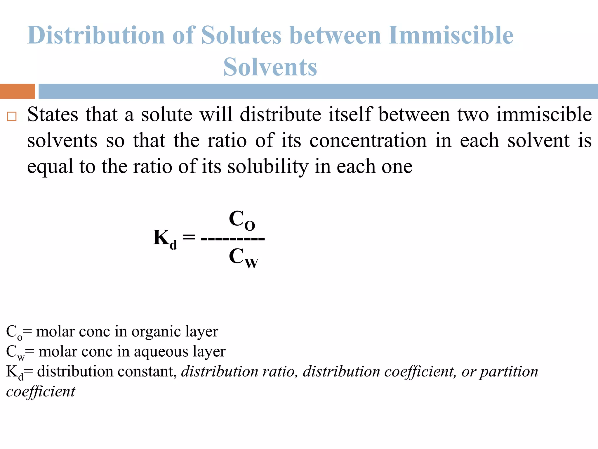 Solubility & distribution phenomenon | PPTX
