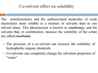 Solubility & distribution phenomenon | PPTX