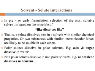Solubility & distribution phenomenon | PPTX