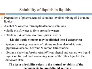 Solubility & distribution phenomenon | PPTX
