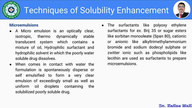 Solubility Enhancement | PPTX | Chemistry | Science