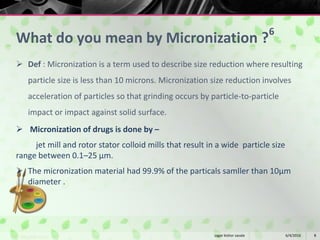 Micronization - Solubility Enhancement by Micronization | PPTX