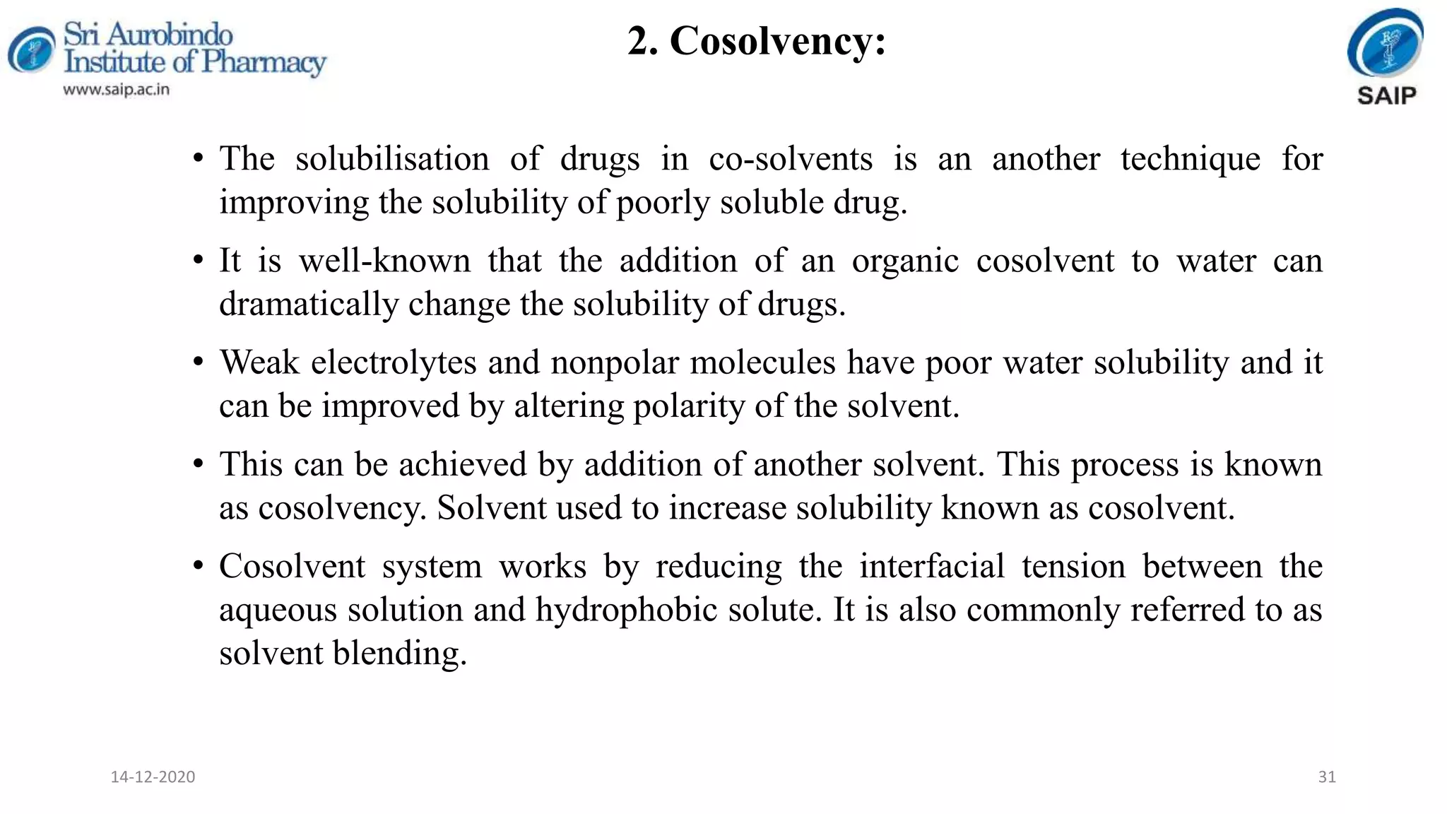 Solubility enhancement techniques | PPTX