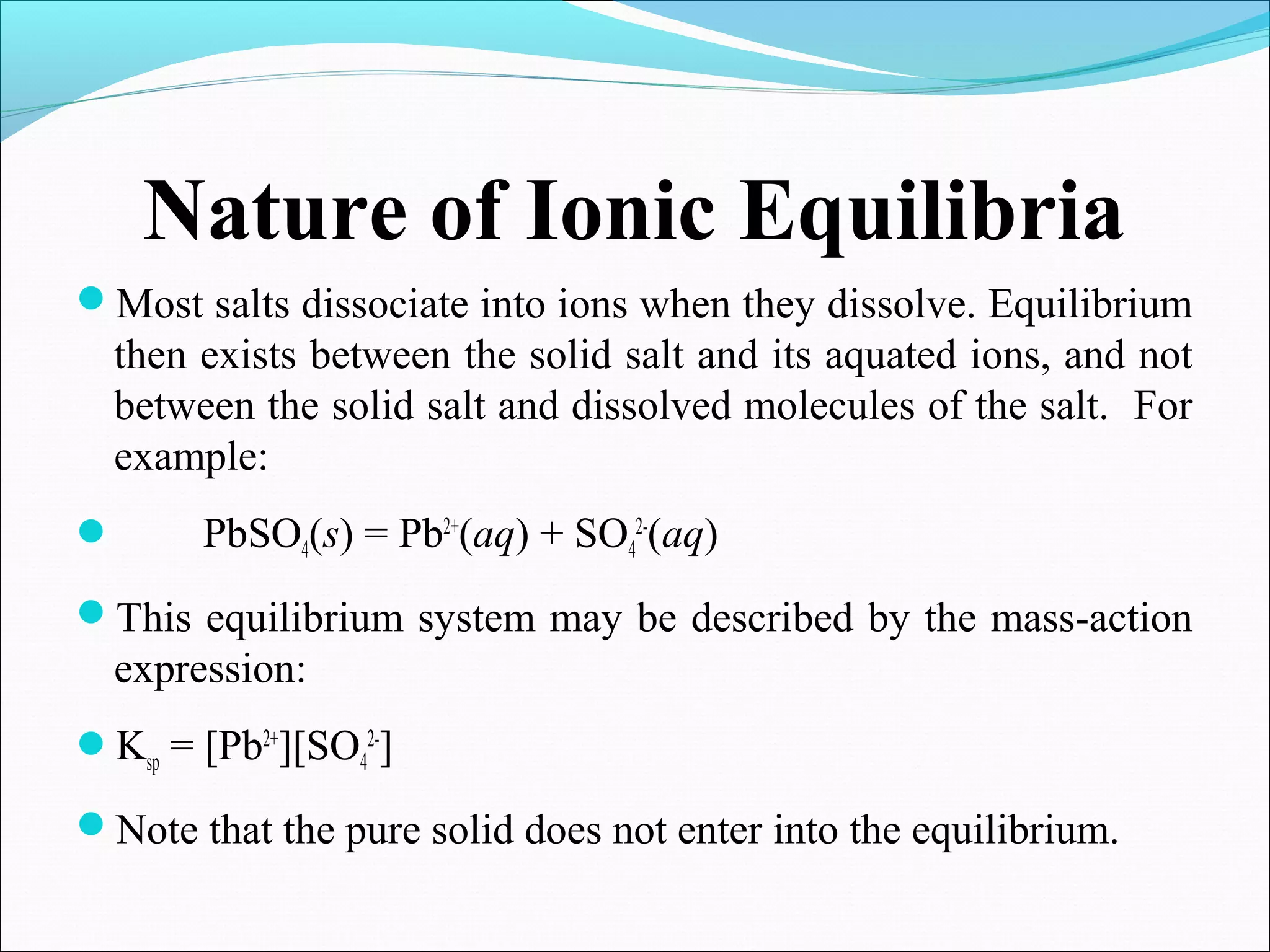 Solubility equilibria | PPT