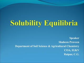 Solubility equilibria | PPT