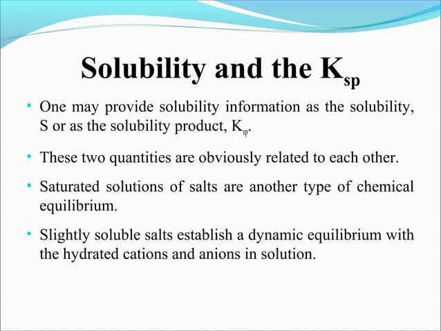 Solubility equilibria | PPT | Chemistry | Science