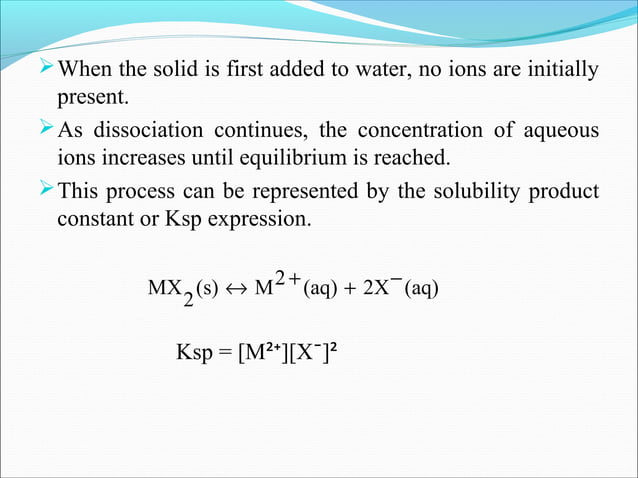 Solubility equilibria | PPT | Chemistry | Science