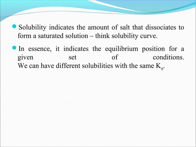 Solubility equilibria | PPT | Chemistry | Science