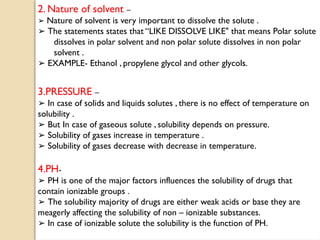 SOLUBILITY OF DRUGS , IDEAL SOLUTION , DISTRIBUTION LAW | PPTX
