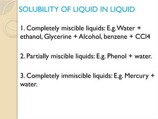SOLUBILITY OF DRUGS , IDEAL SOLUTION , DISTRIBUTION LAW | PPTX