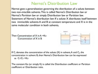 SOLUBILITY OF DRUGS , IDEAL SOLUTION , DISTRIBUTION LAW | PPTX