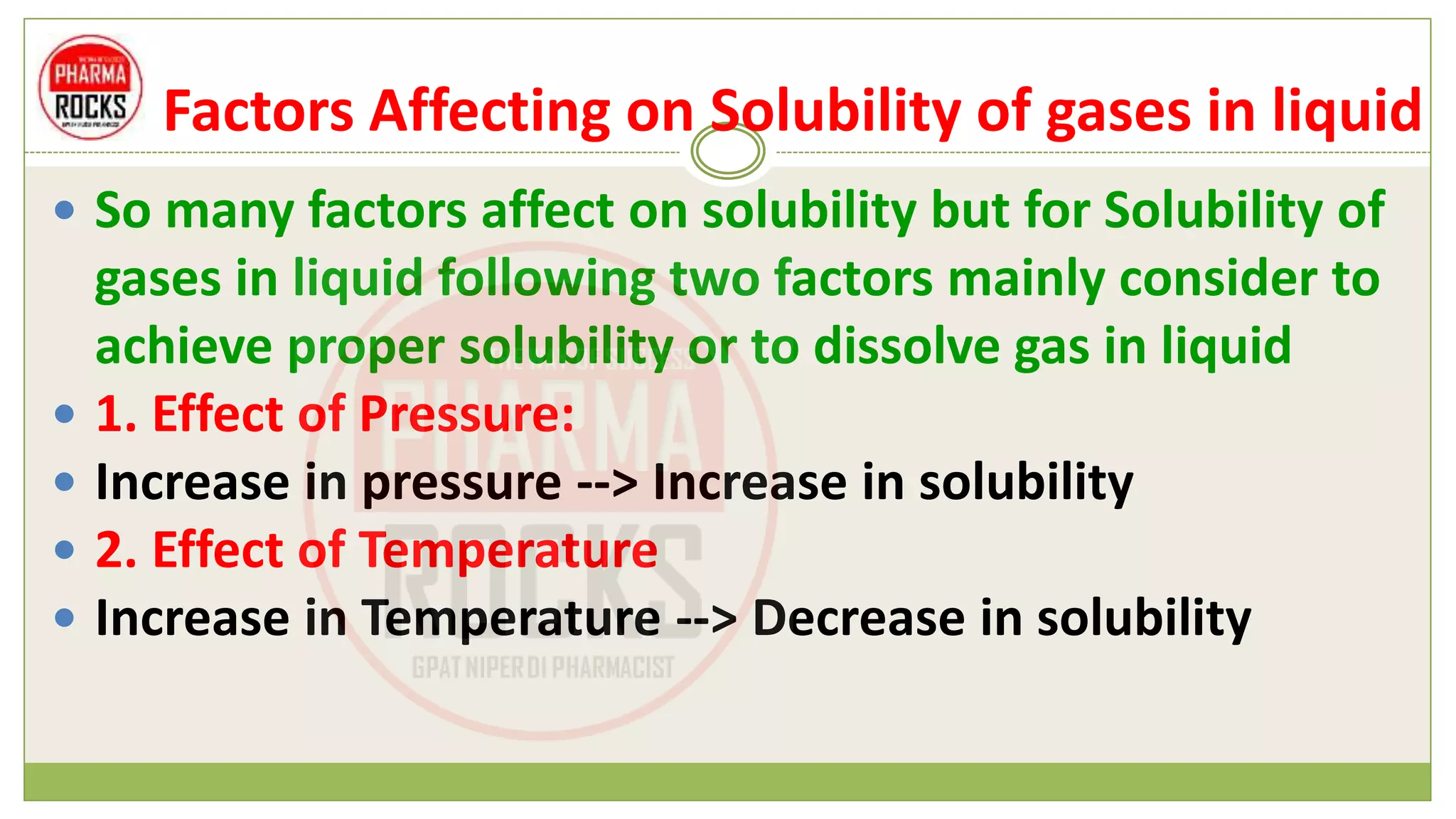 SOLUBILITY OF GAS IN LIQUIDS | PPTX