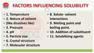 SOLUBILITY OF GAS IN LIQUIDS | PPTX