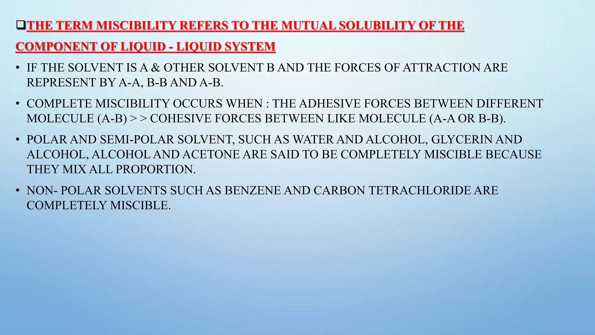 Solubility of liquds in liquids | PPTX