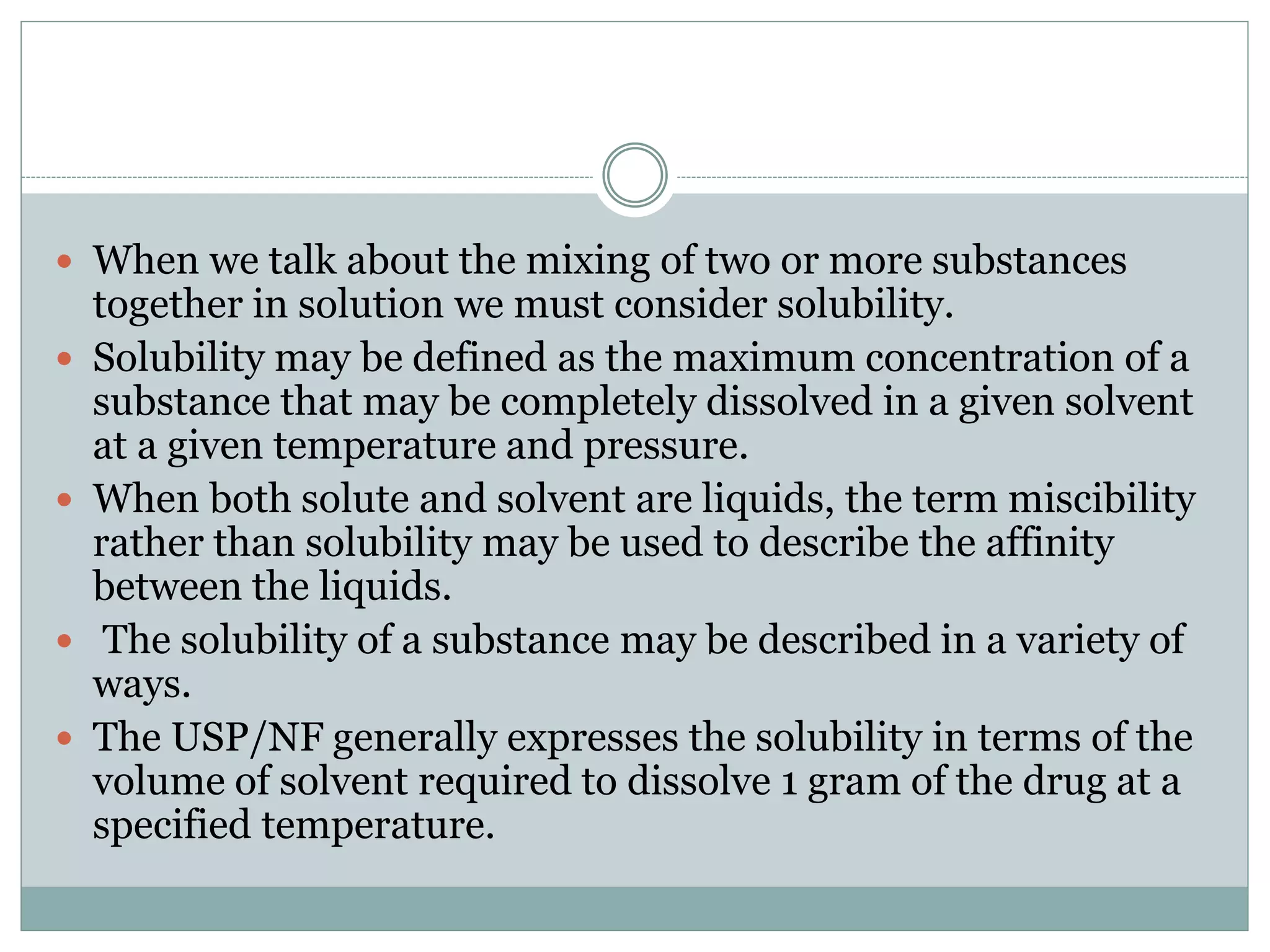 Solubility & Method for determination of solubility | PPTX
