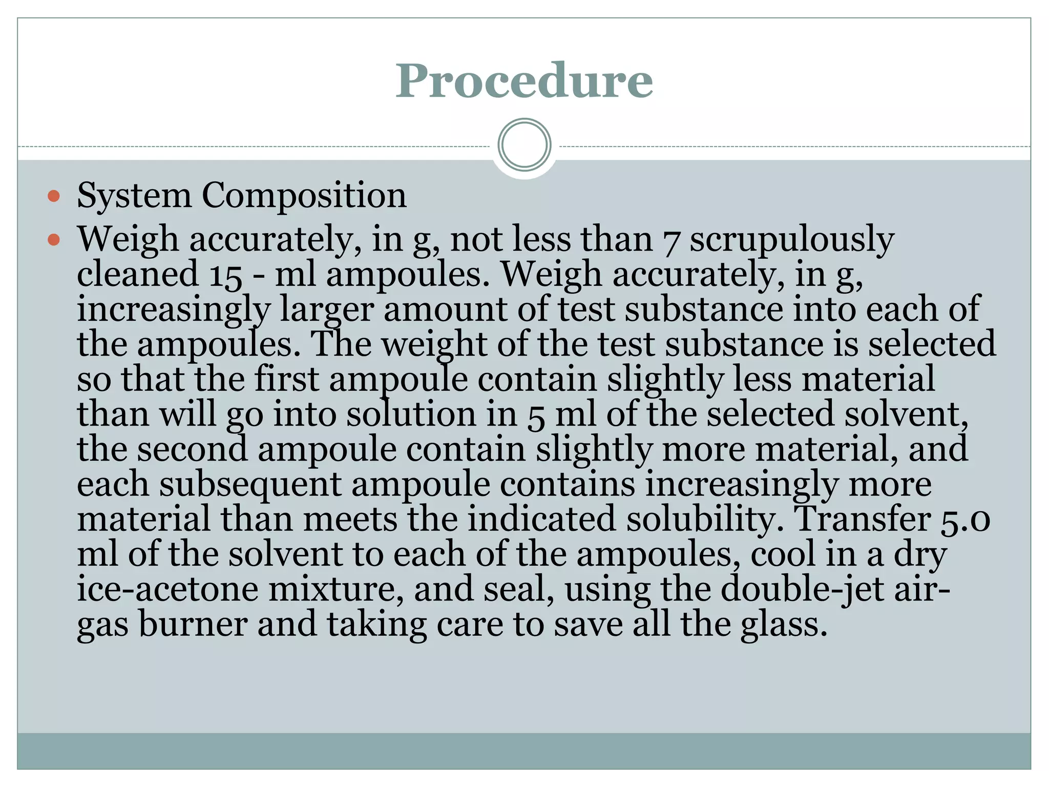 Solubility & Method for determination of solubility | PPTX