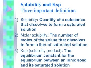 Solubility product and Common Ion Effect | PPTX
