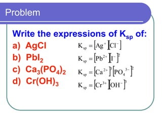 Solubility product and Common Ion Effect | PPTX