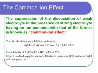 Solubility product and Common Ion Effect | PPTX