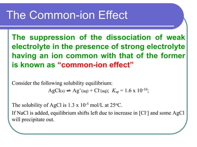 Solubility product and Common Ion Effect | PPTX | Chemistry | Science