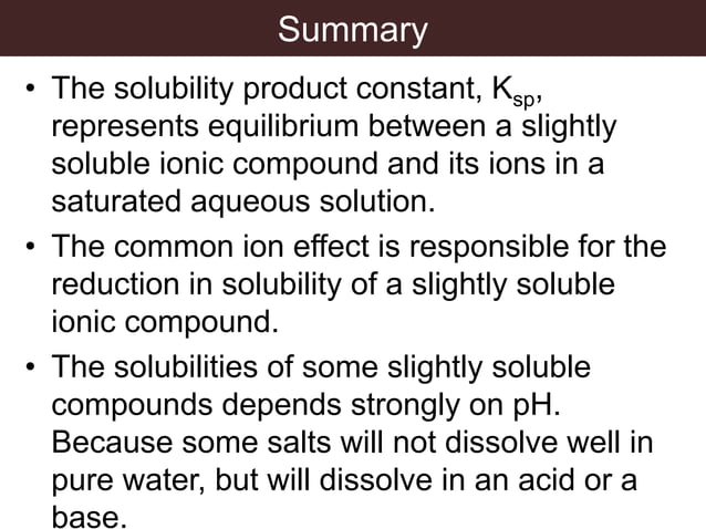 Solubility product and Common Ion Effect | PPTX | Chemistry | Science