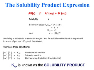 Solubility product and Common Ion Effect | PPTX
