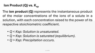 Solubility product CHC203 The equilibrium constant for the dissolution ...