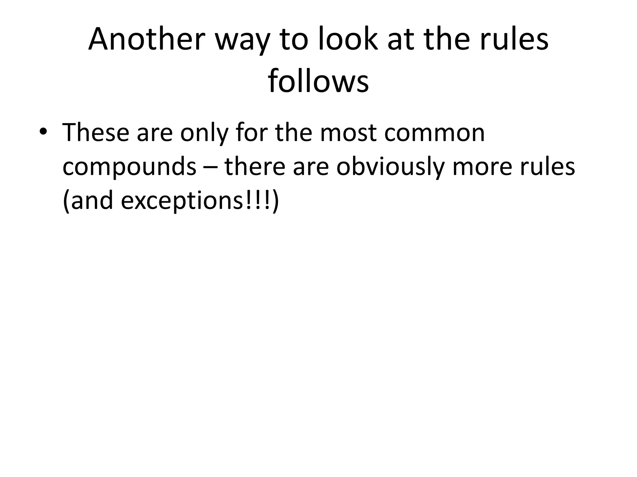 Solubility rules usually soluble | PPTX