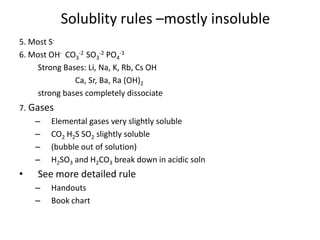 Solubility rules usually soluble | PPTX