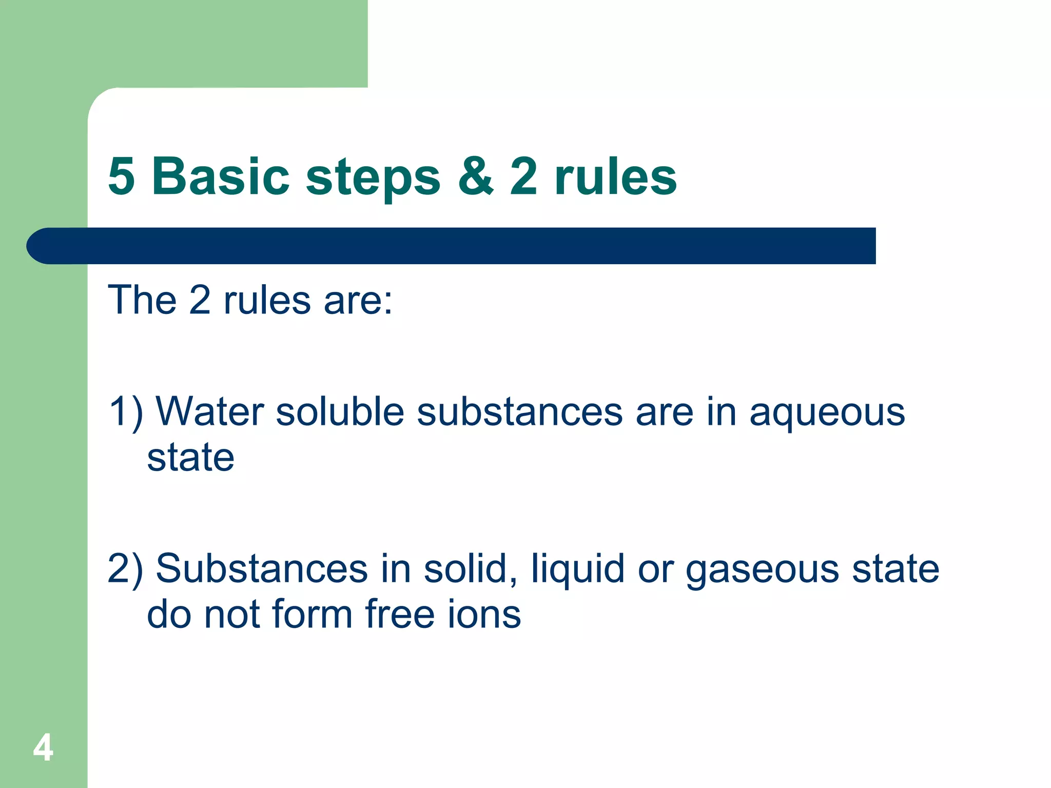 Solubility rules and ionic equations 2 | PPT