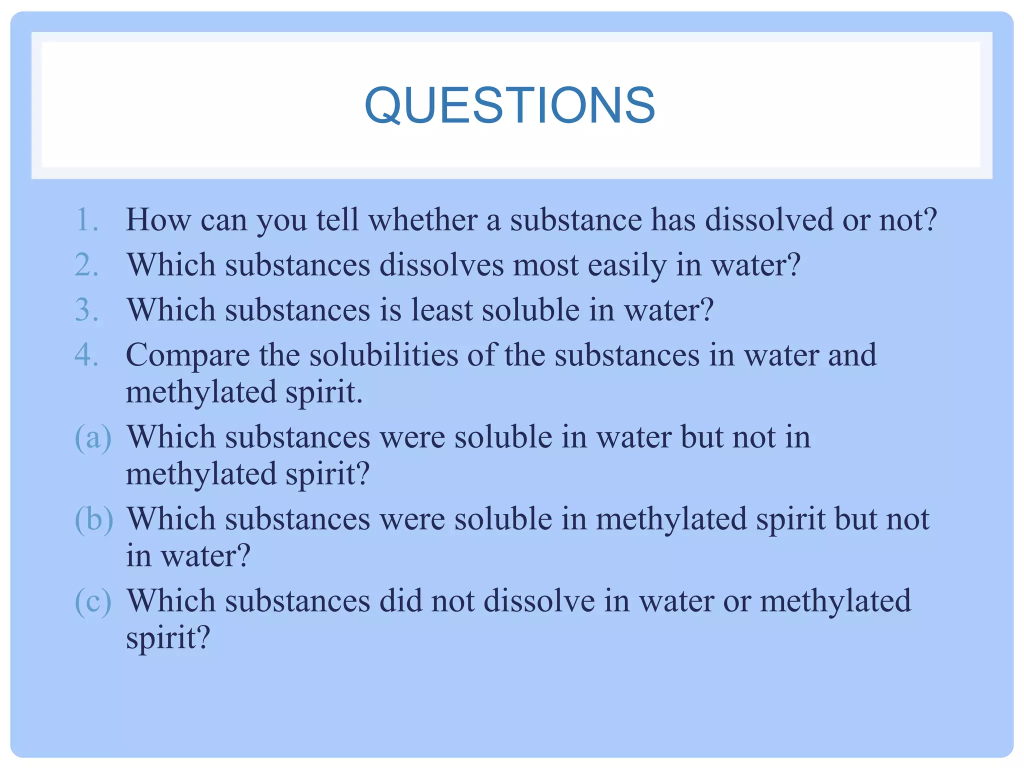 Solubility test | PPTX