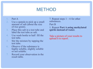 Solubility test | PPTX