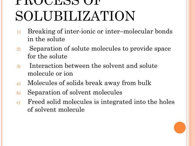 Solubilization | PPT | Chemistry | Science