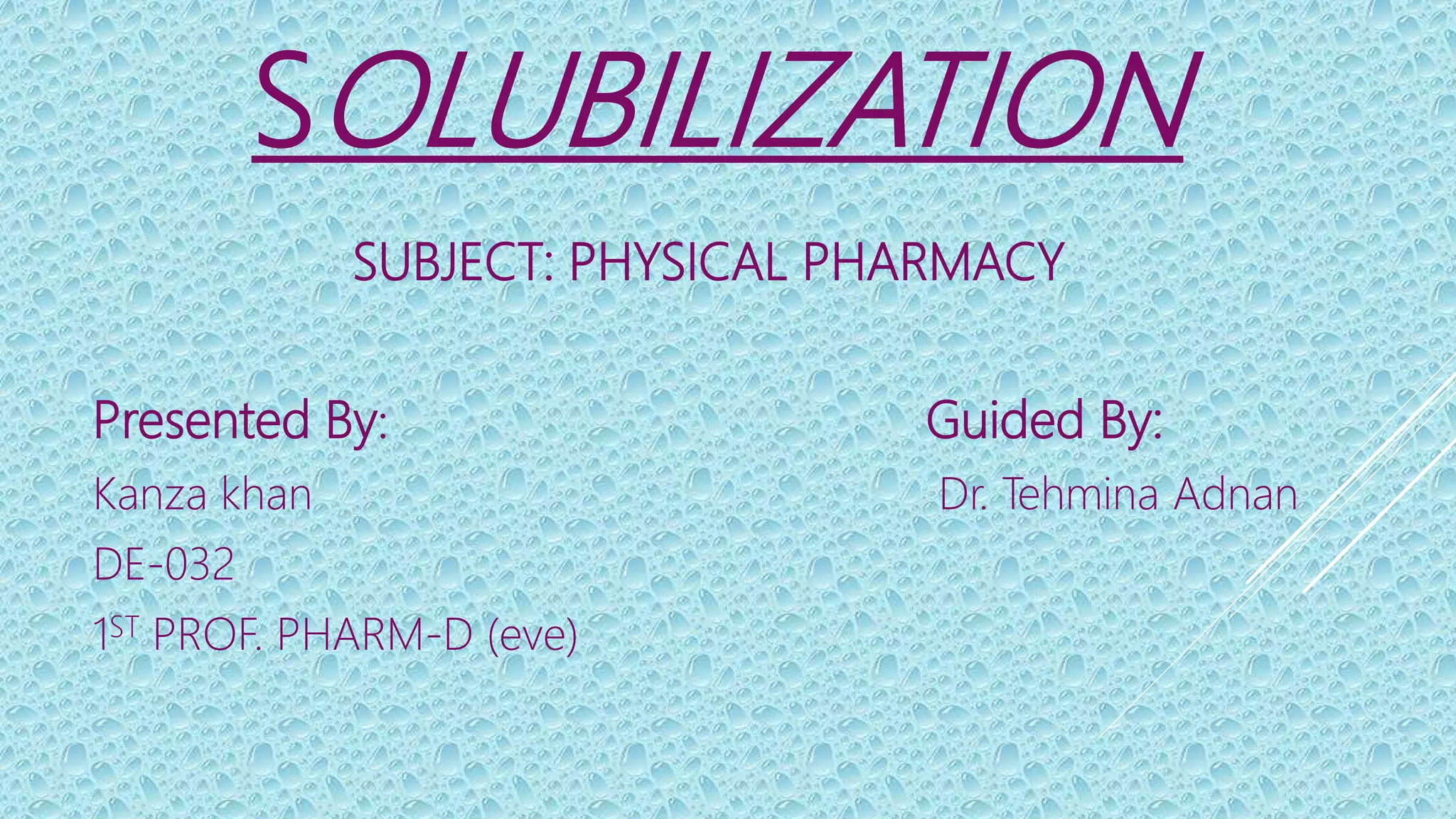 Solubilization | PPTX