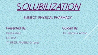 Solubilization | PPTX