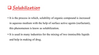 Surface and Interfacial tension [Part-6] ( Solubilization, Detergency ...