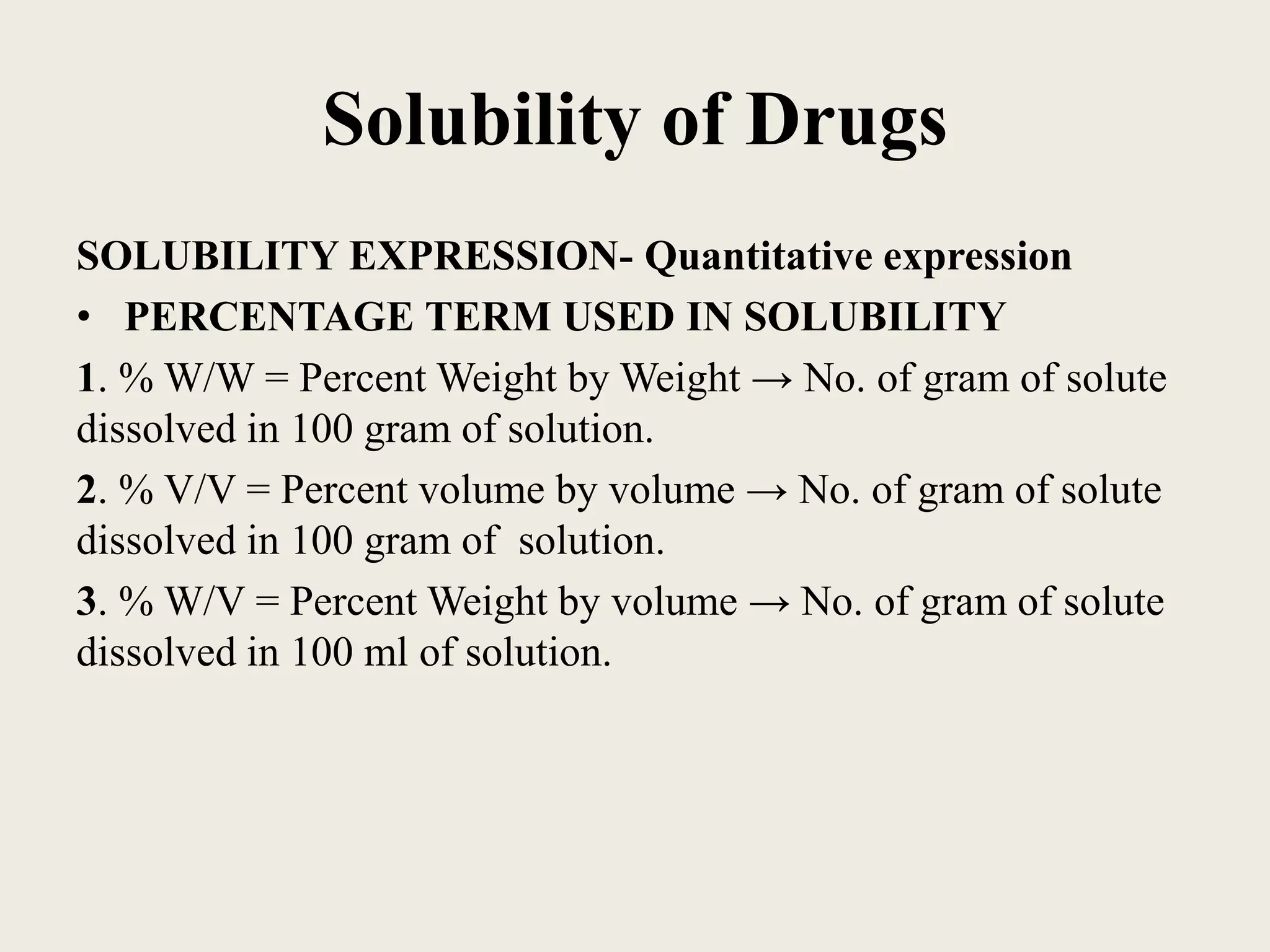 Introduction of solubilty, solubility expression, solute solvent ...
