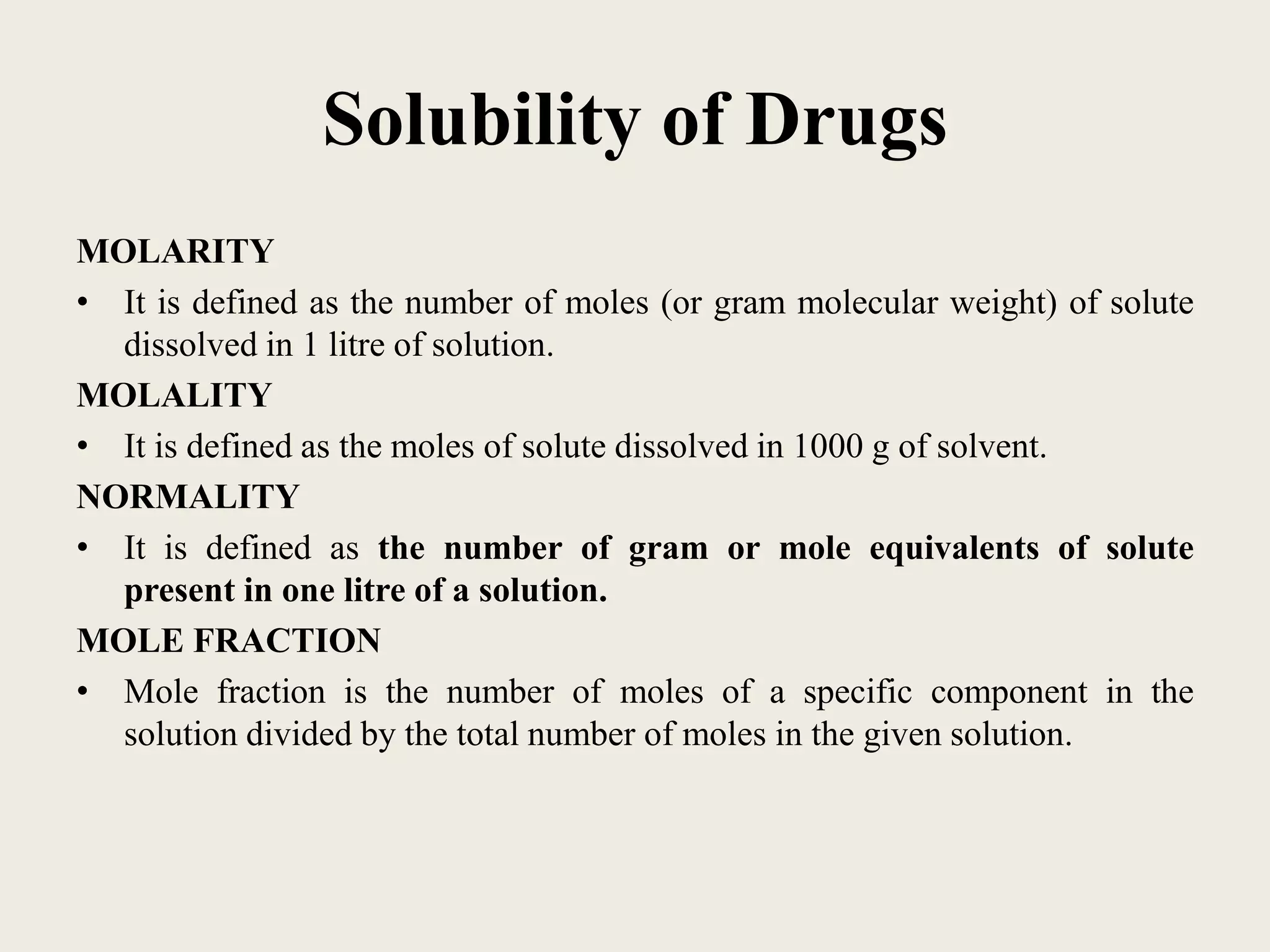 Introduction of solubilty, solubility expression, solute solvent ...