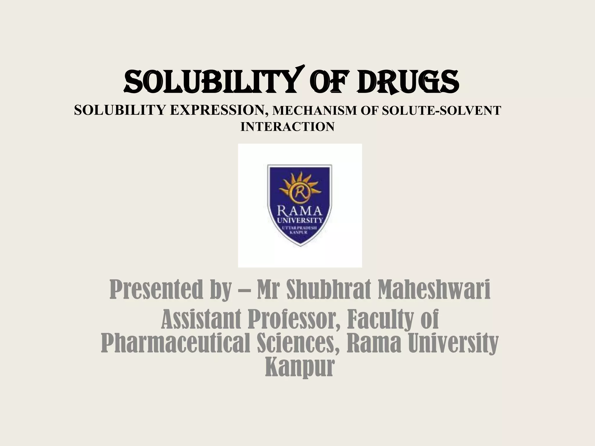 Introduction Of Solubilty Solubility Expression Solute Solvent